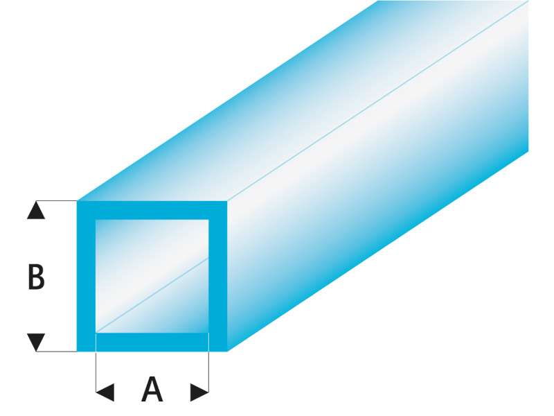 MAQUETT ASA Quadrat Rohr transparent blau 2x3x330 mm (5 ...